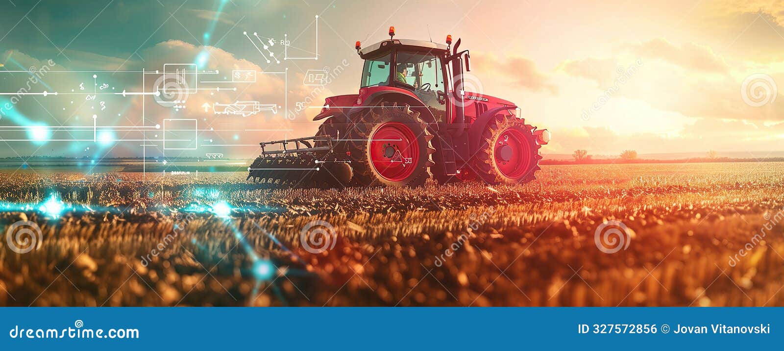 Modern Tractor Icon In Bright Neon Graphic Style Black Background ...