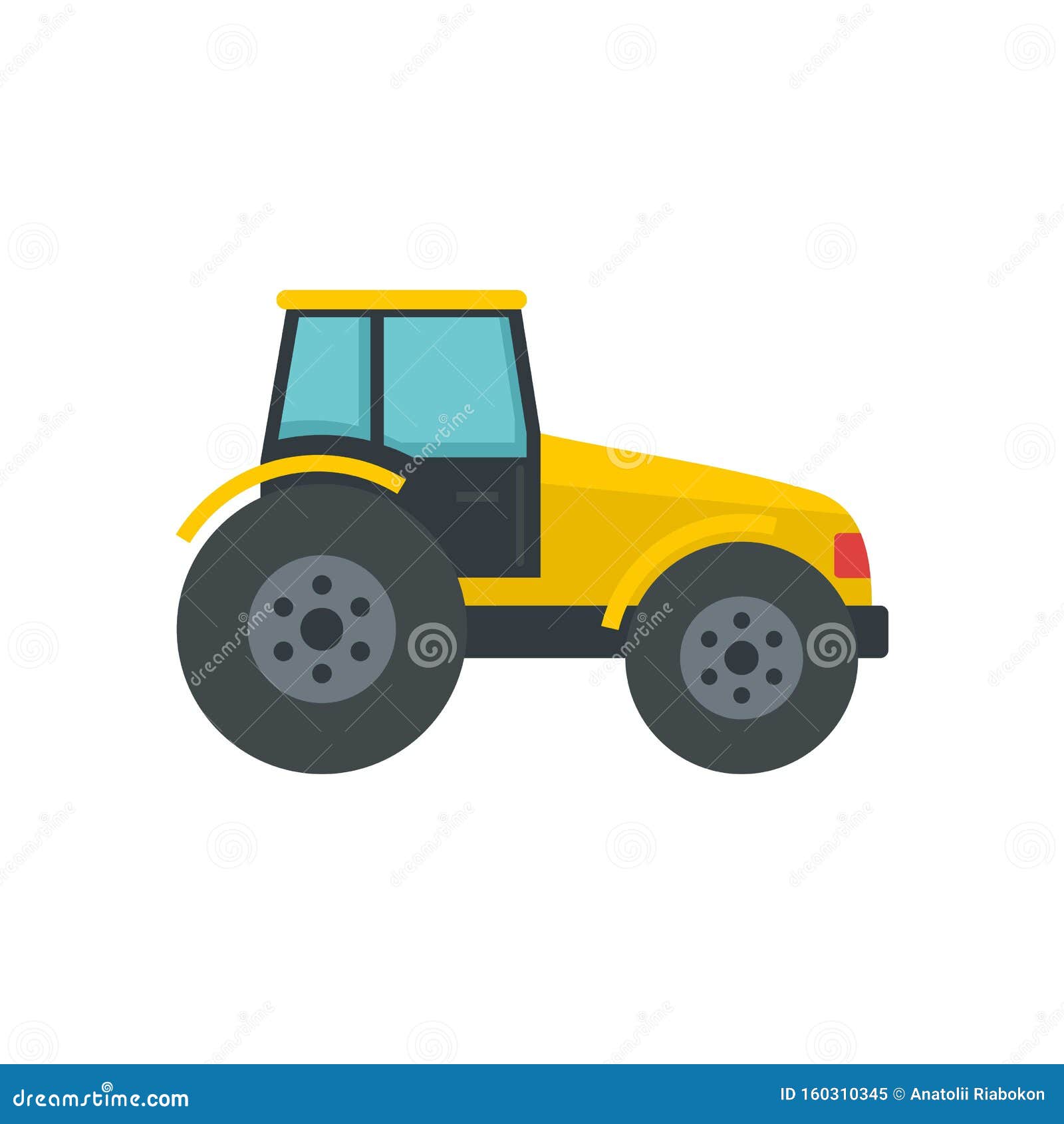 Modern Tractor Icon, Flat Style Stock Vector - Illustration of harvest ...