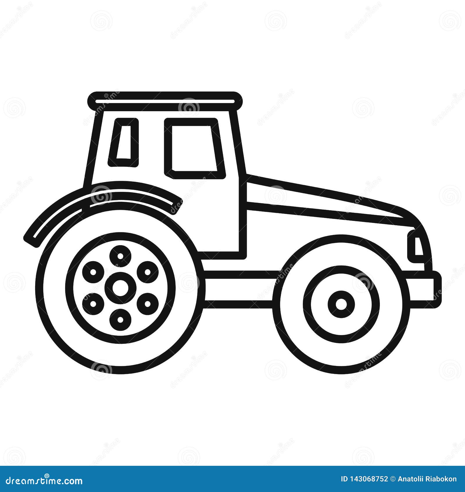 Modern Tractor Icon, Outline Style Stock Vector - Illustration of icon ...