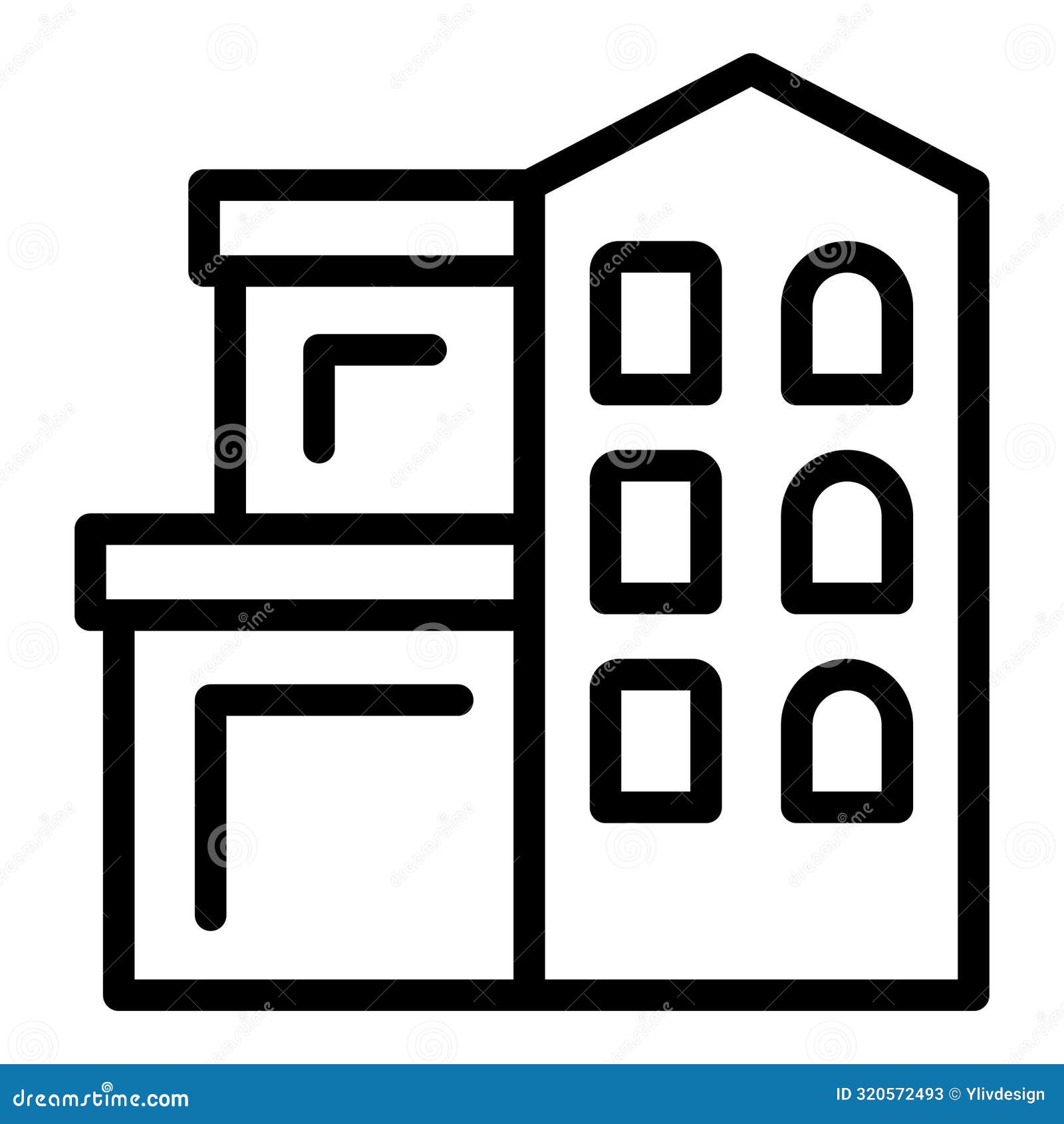 Modern and Traditional Architecture Icon Stock Vector - Illustration of ...