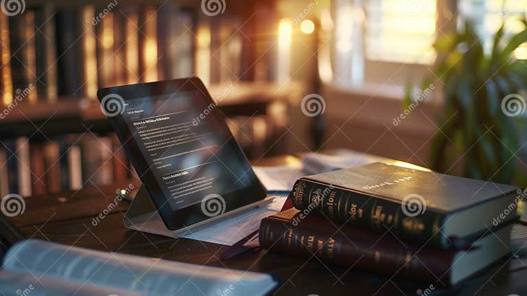 Modern and Traditional Bible Study Setup Stock Illustration - Illustration of educational ...