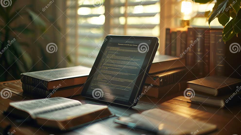 Modern and Traditional Bible Study Setup Stock Illustration ...