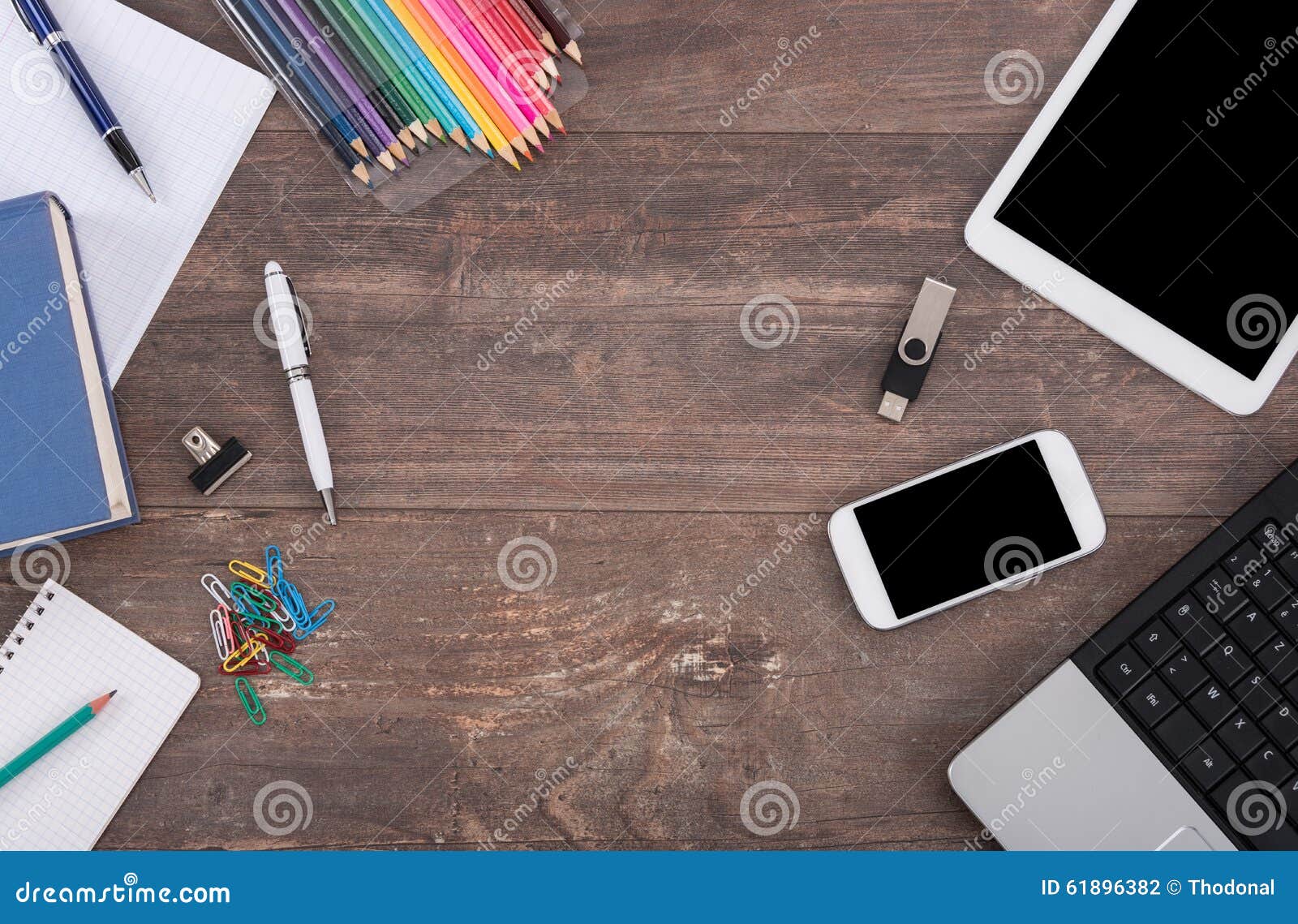 Modern and Traditional Office Equipment Stock Photo - Image of computer ...