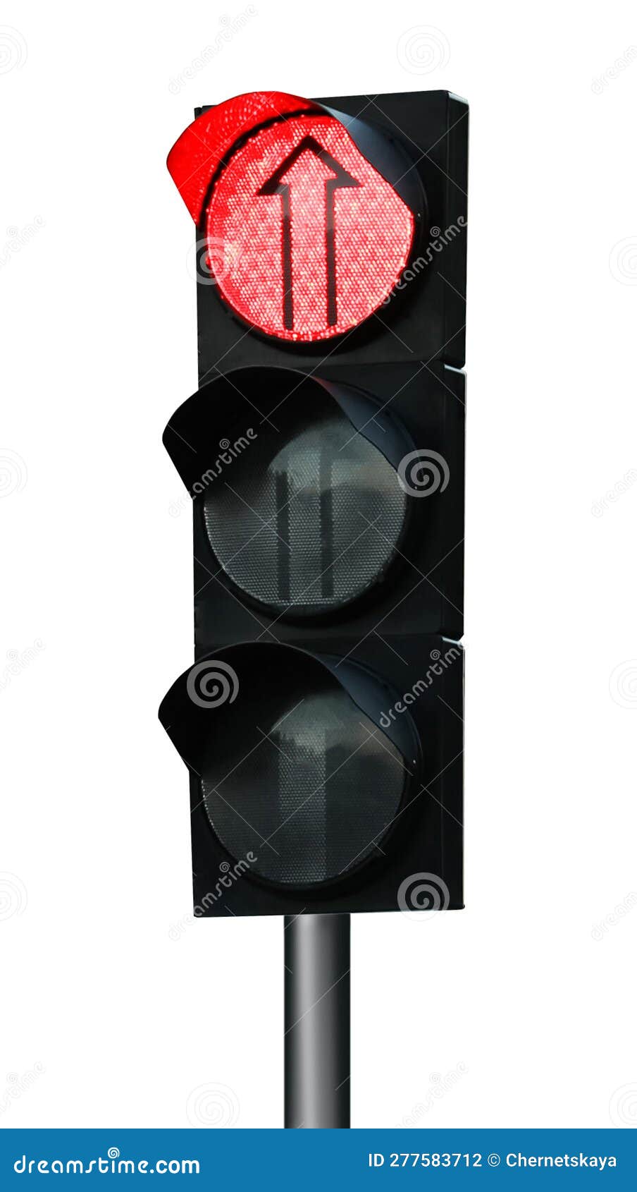 Modern Traffic Light with Arrows Isolated on White Stock Photo - Image ...