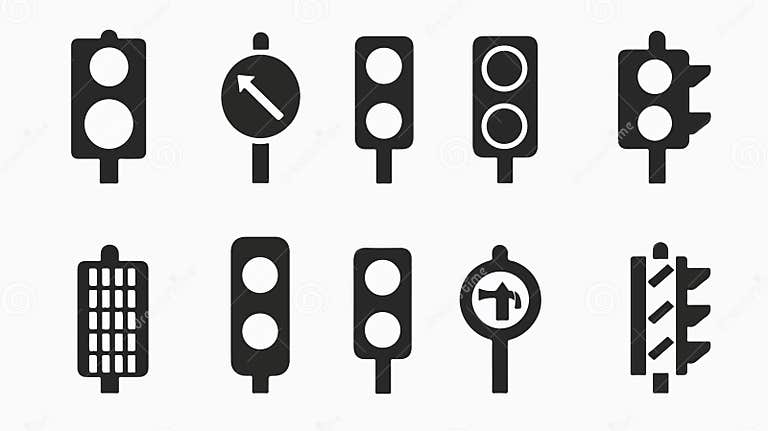 Modern Traffic Light Icon for Traffic and Road Safety Concepts Stock ...
