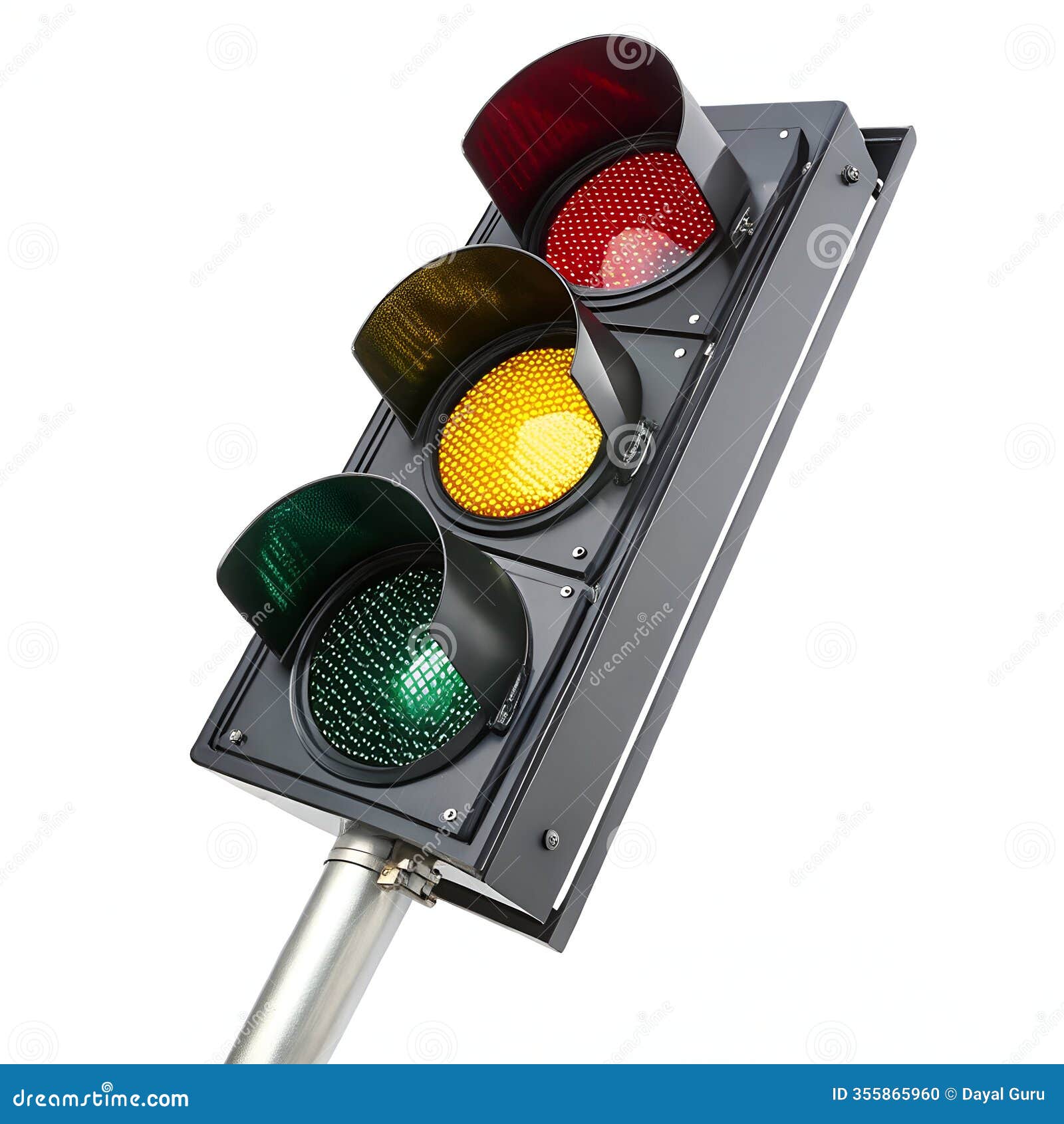 Modern Traffic Light Isolated on White Background Stock Illustration ...