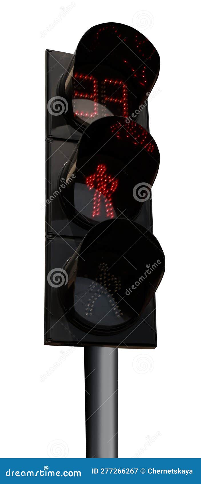 Modern Traffic Light with Timer and Pedestrian Signals Isolated on ...
