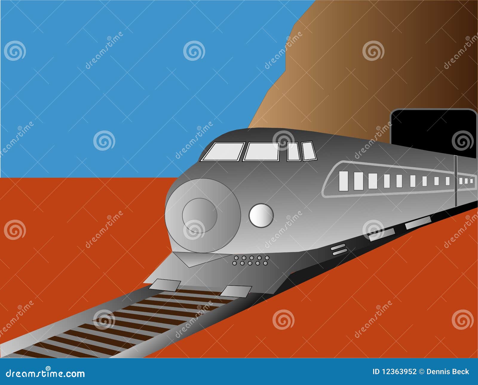 Modern Train stock vector. Illustration of transportation - 12363952