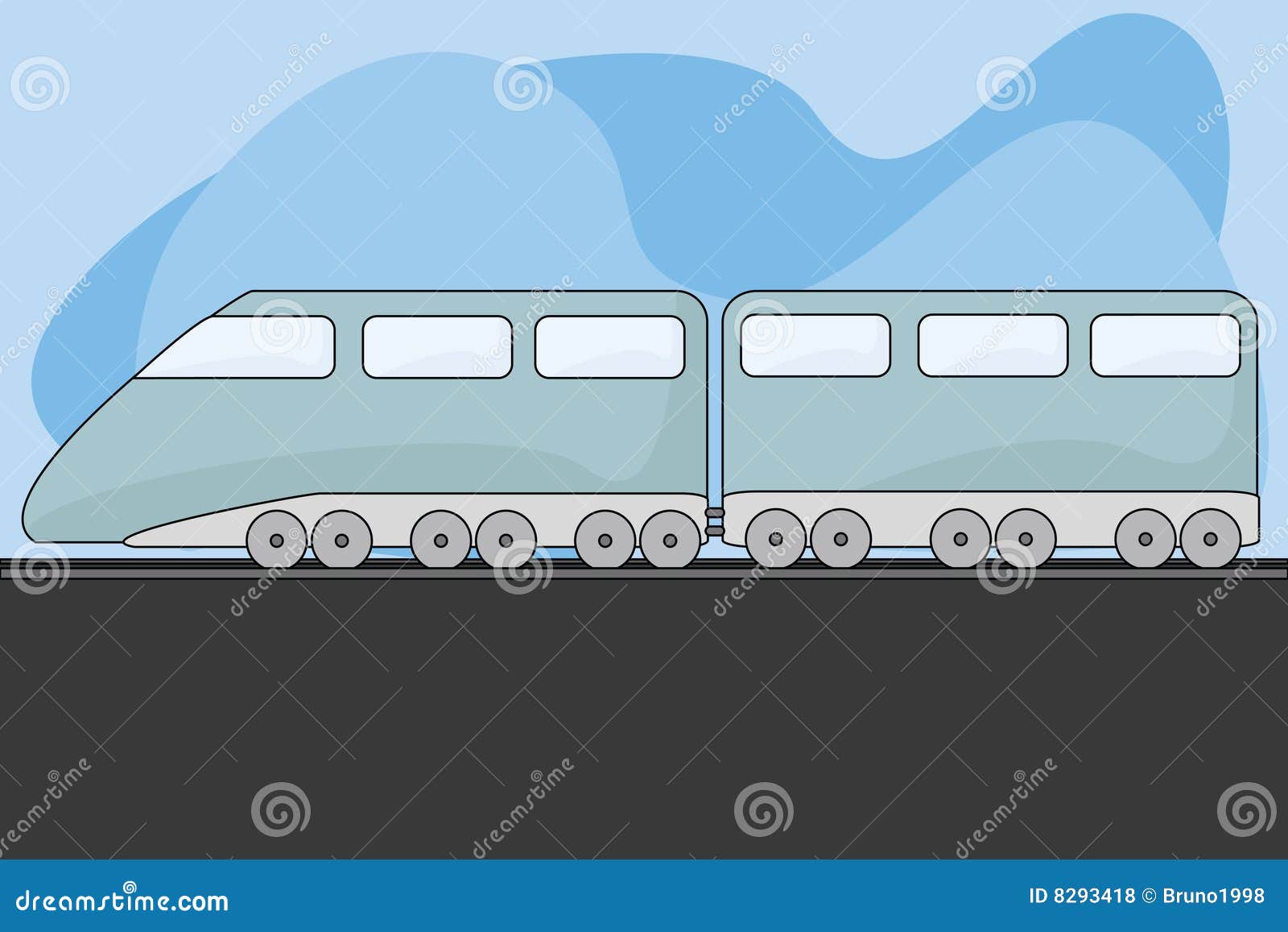 Modern train stock vector. Illustration of transportation - 8293418