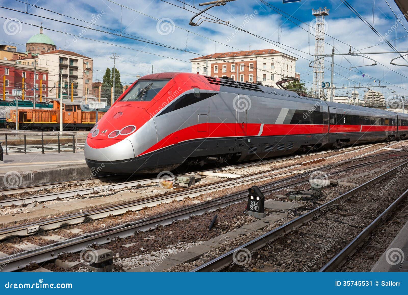 Modern train stock image. Image of business, motion, locomotive - 35745531
