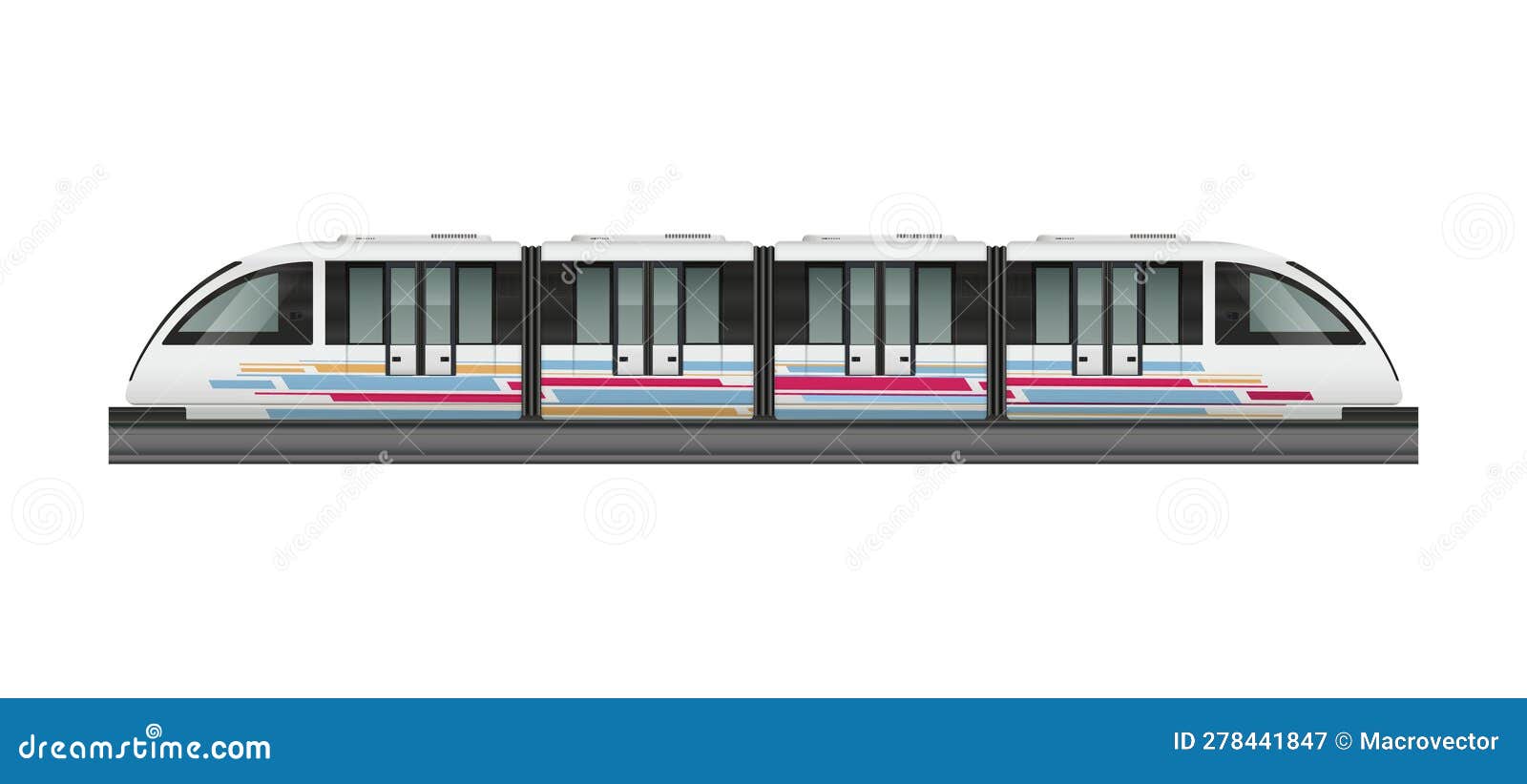 Modern Train Carriage Composition Stock Vector - Illustration of subway ...