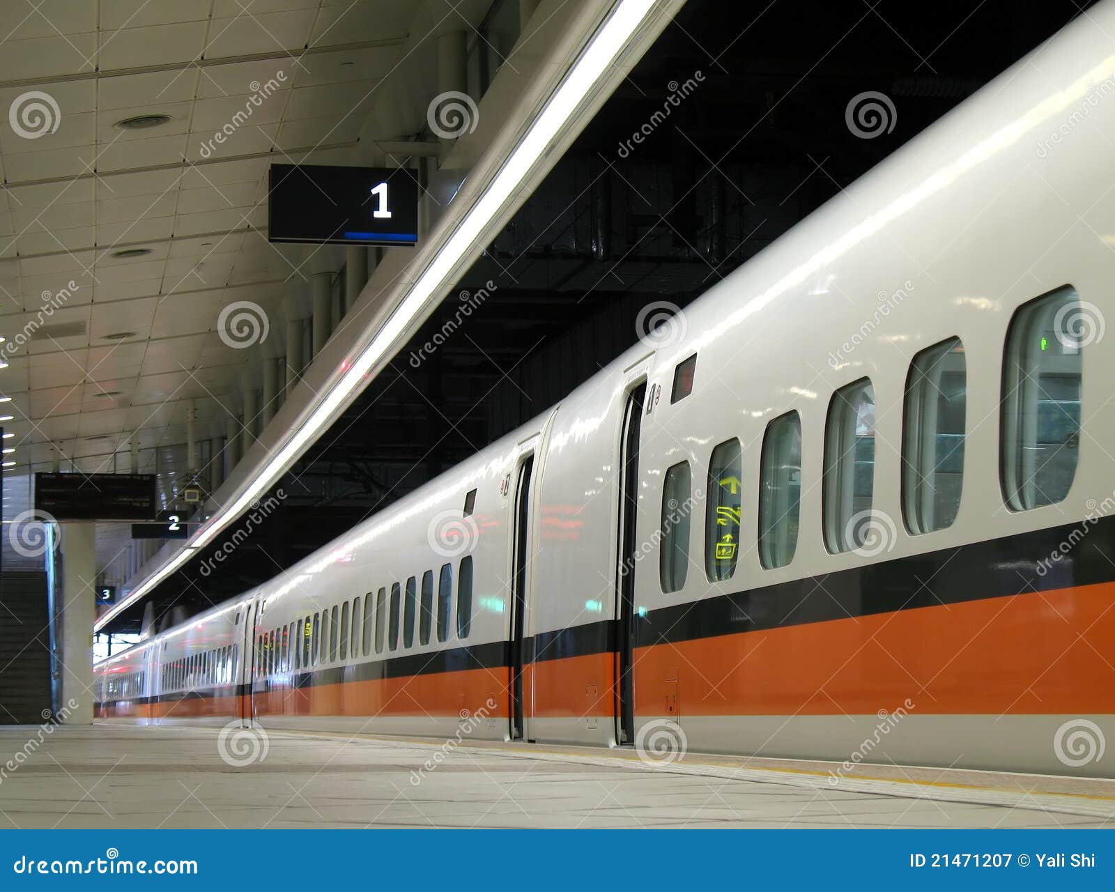 Modern Train Carriages at stock image. Image of ceiling - 21471207