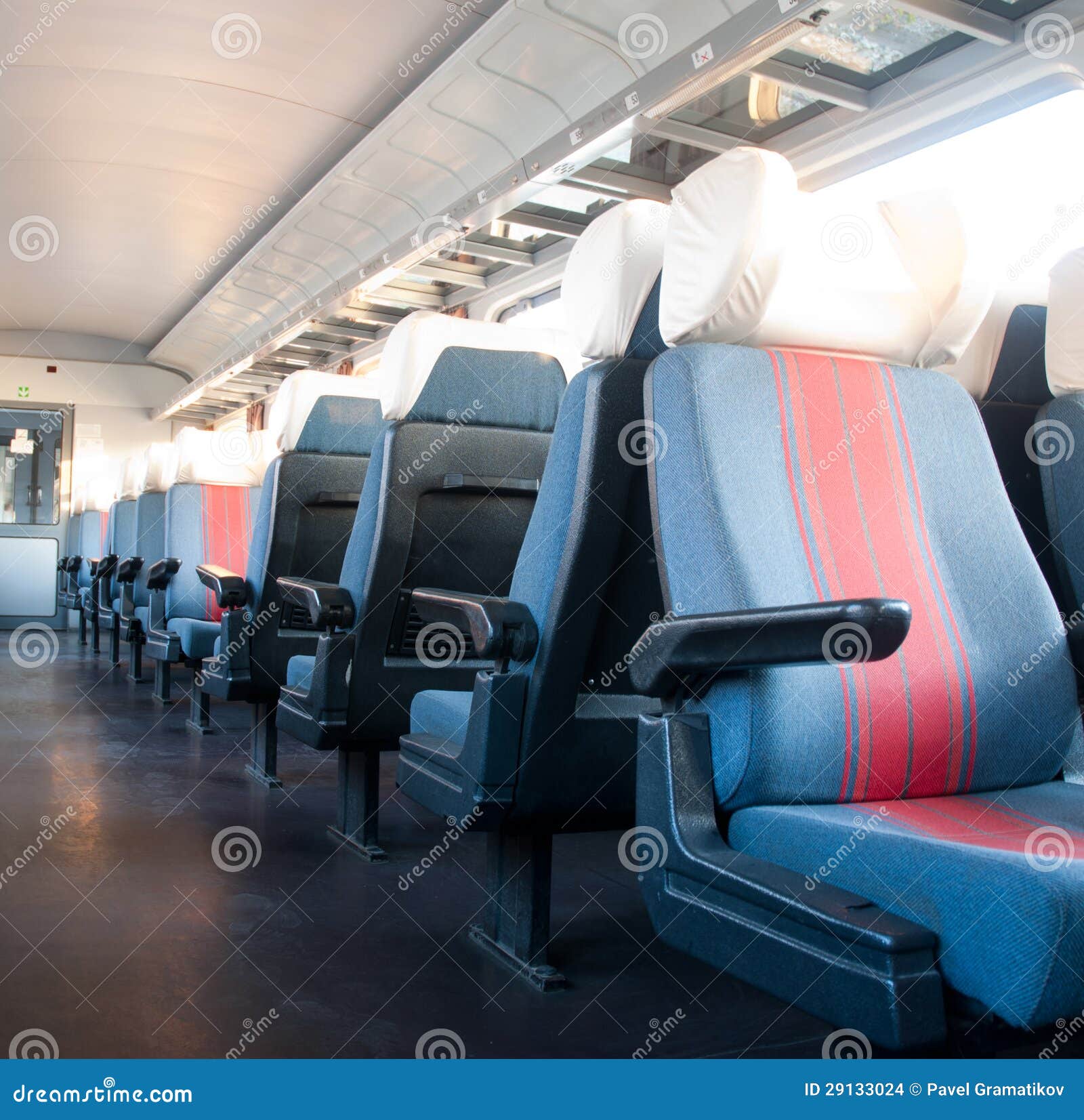 Modern train interior stock photo. Image of express, blue - 29133024