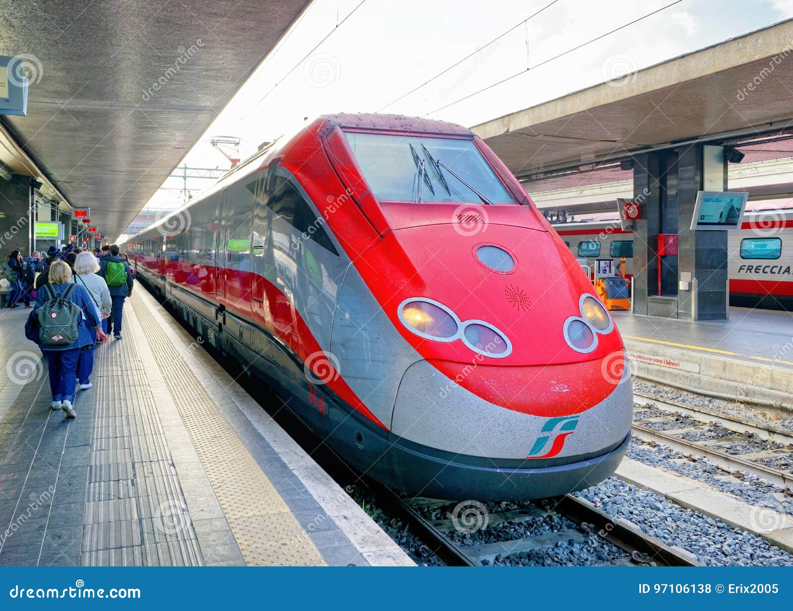 Modern Train in Rome Train Station Editorial Stock Photo - Image of ...
