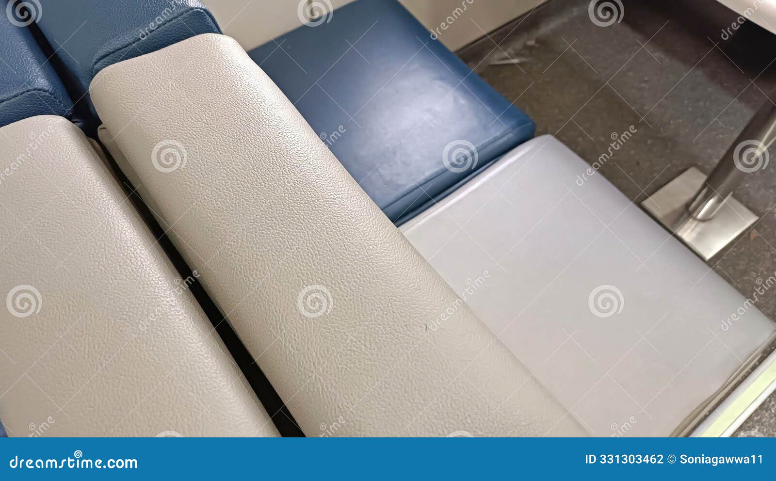 Modern Train Seat with Leather Upholstery and Neutral Colors Stock ...