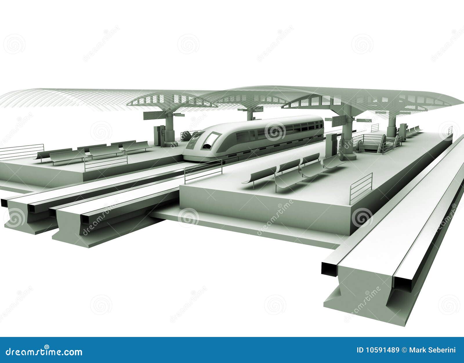 A modern Train station stock illustration. Illustration of ...