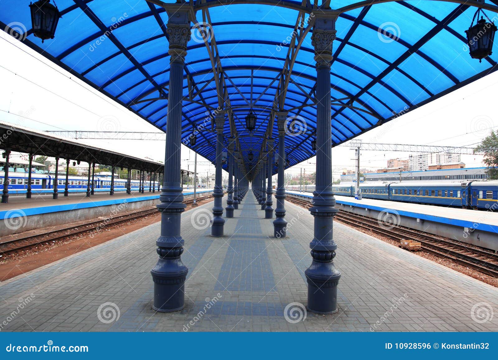 Modern train station stock photo. Image of journey, blue - 10928596