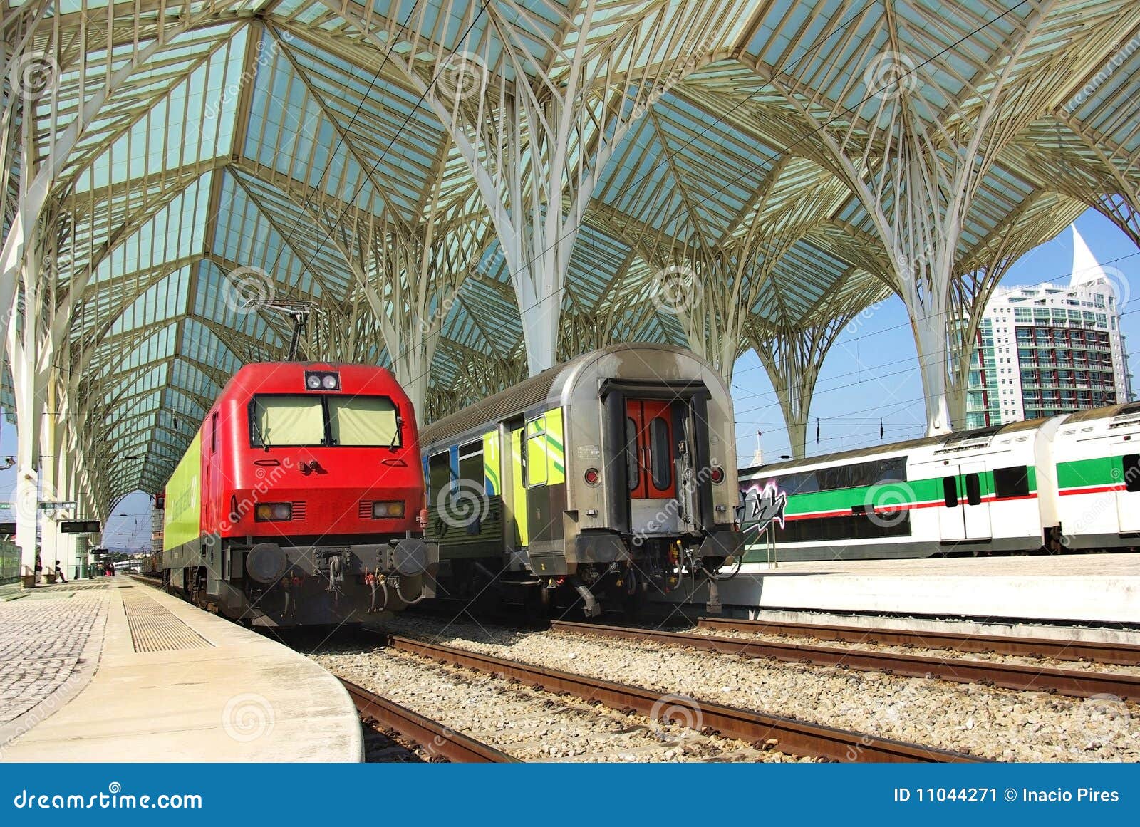 Modern train station. editorial photo. Image of pattern - 11044271