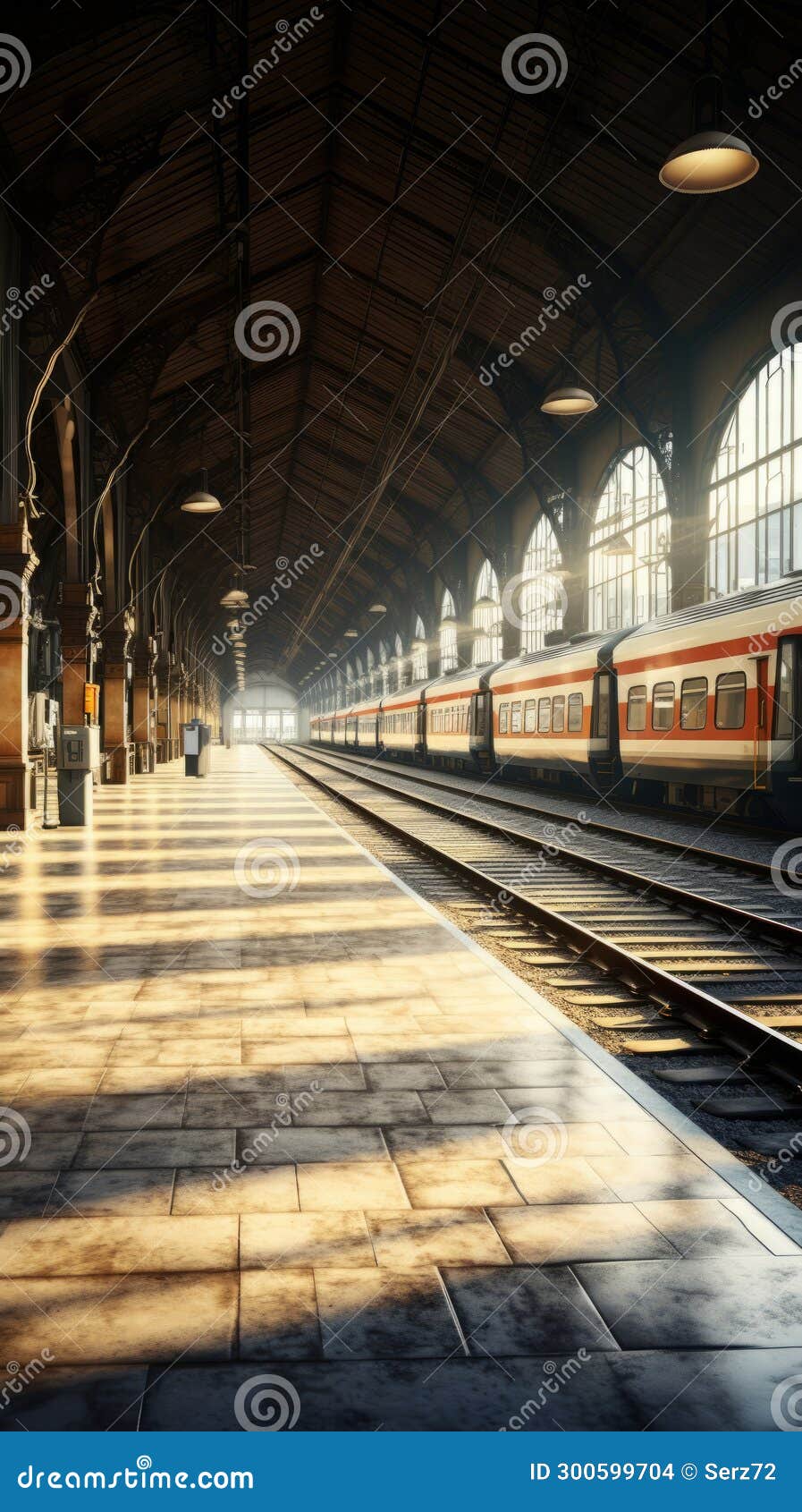 Modern train station stock photo. Image of railroad - 300599704