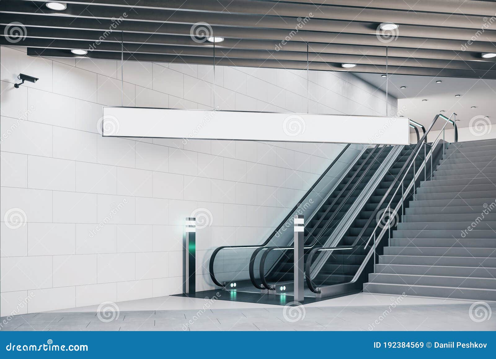 Modern Train Station Interior with Information Board Stock Illustration ...