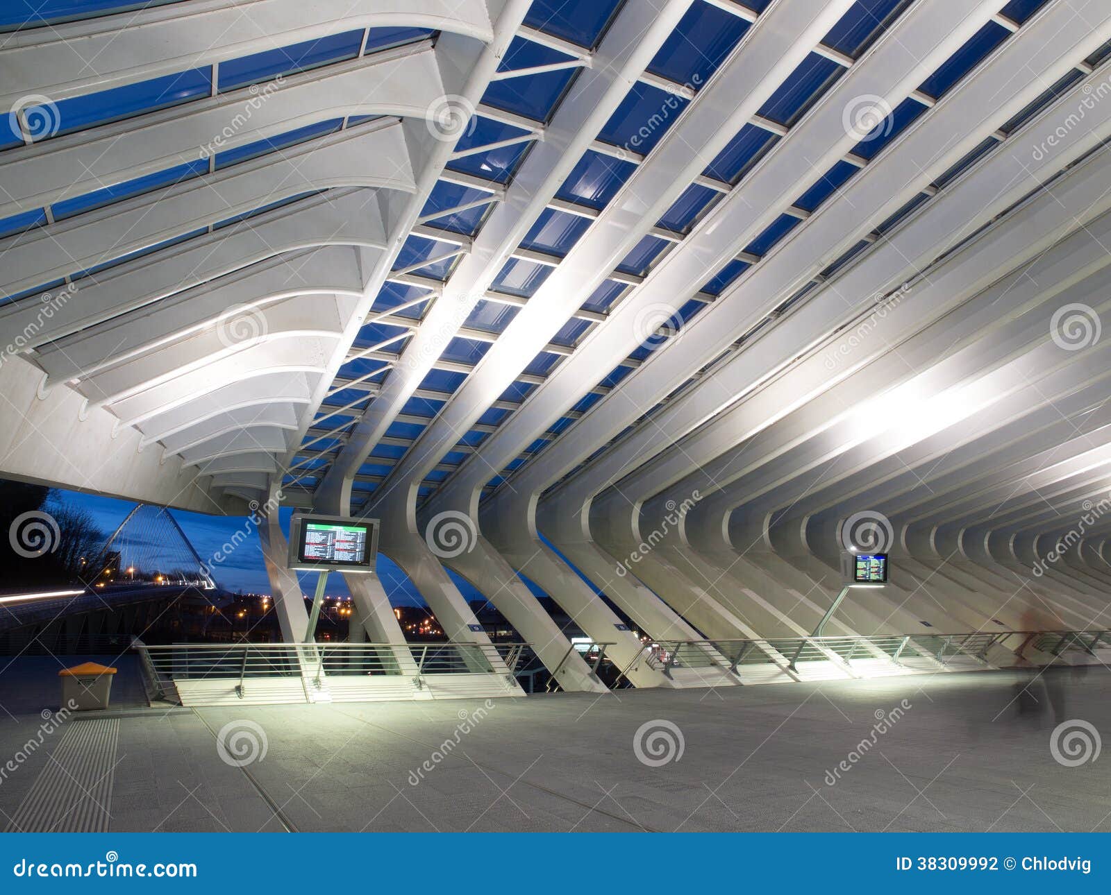 Modern Train Station at Night Editorial Photography - Image of high ...