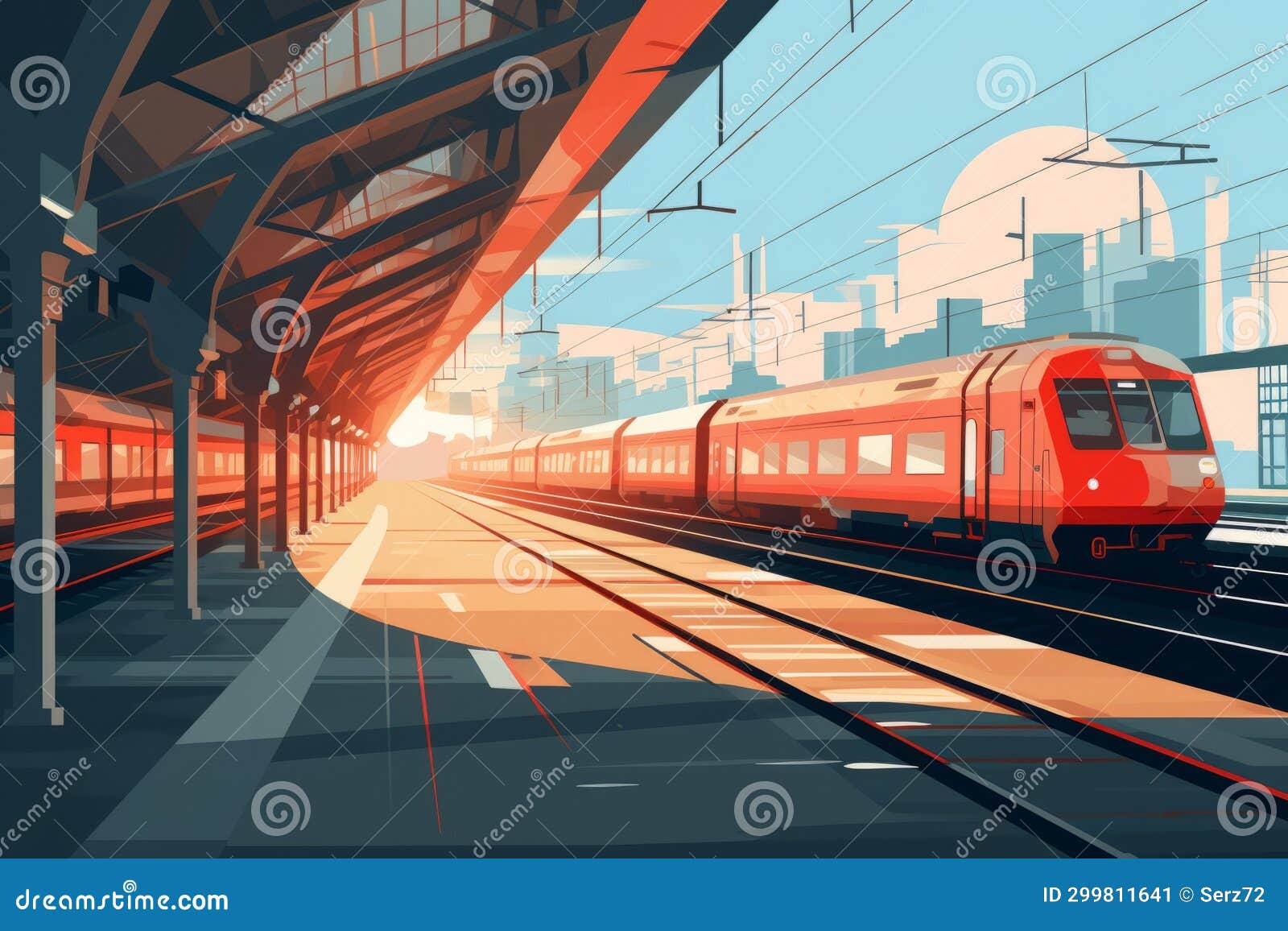 Modern Train Station without People Stock Image - Image of motion ...