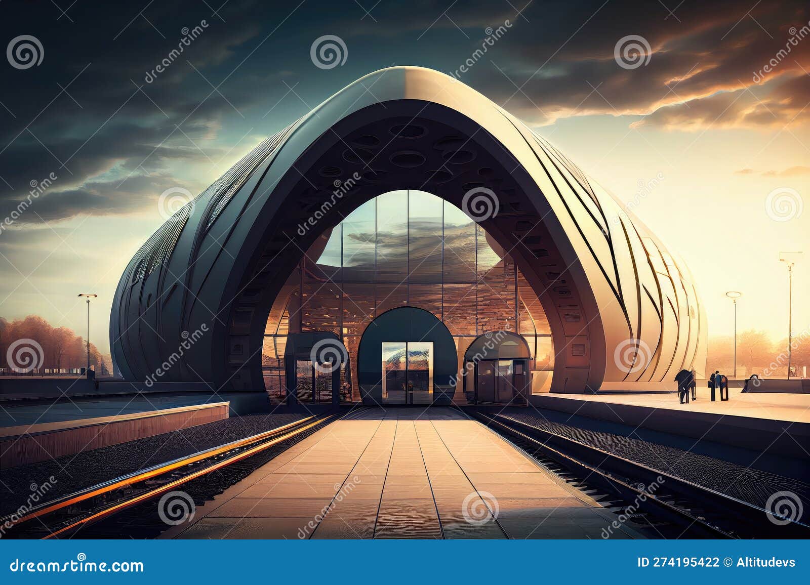 Modern Train Station, with Sleek and Minimalist Design Elements, that ...