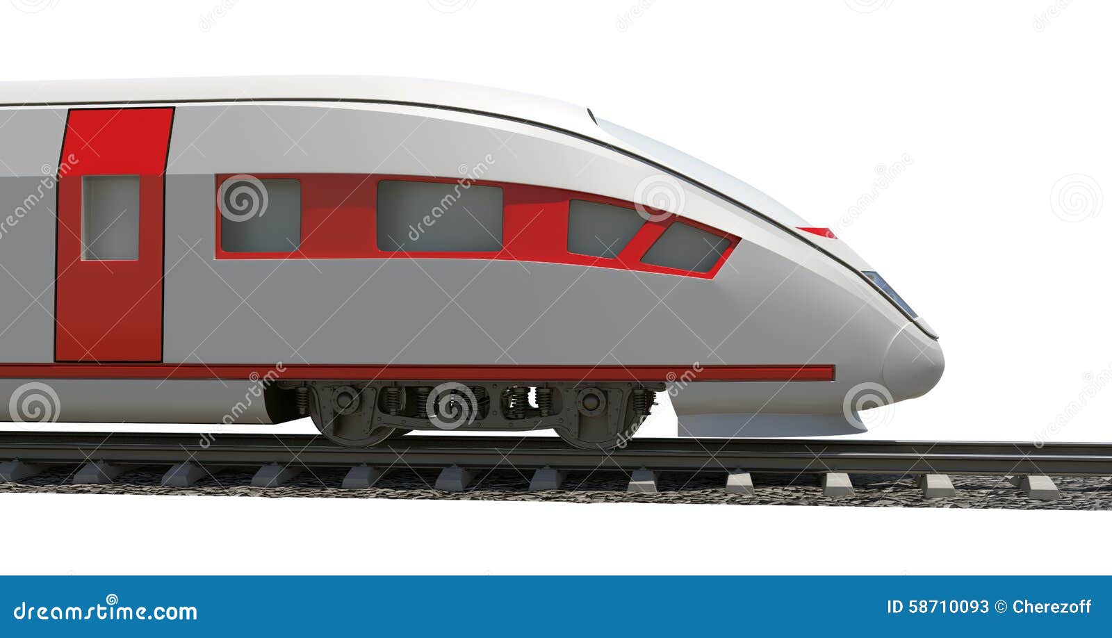 Modern train on white stock image. Image of railway, modern - 58710093