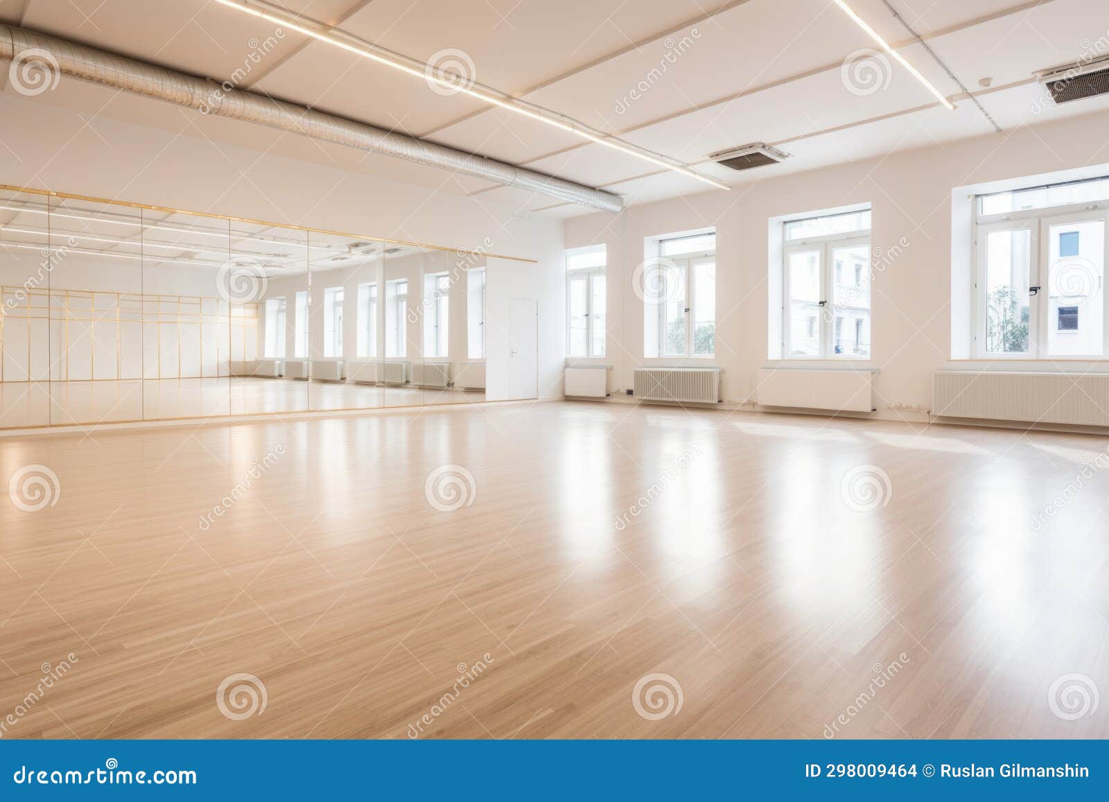 Modern Training Dance Hall Interior Stock Photo - Image of space ...