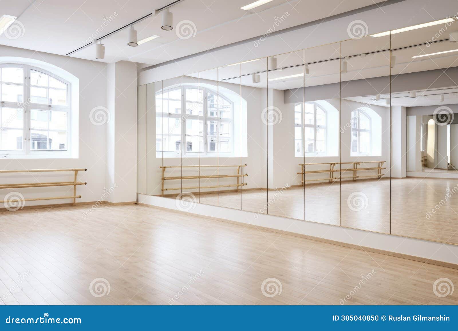 Modern Training Dance Hall Interior Stock Photo - Image of dance, sport ...