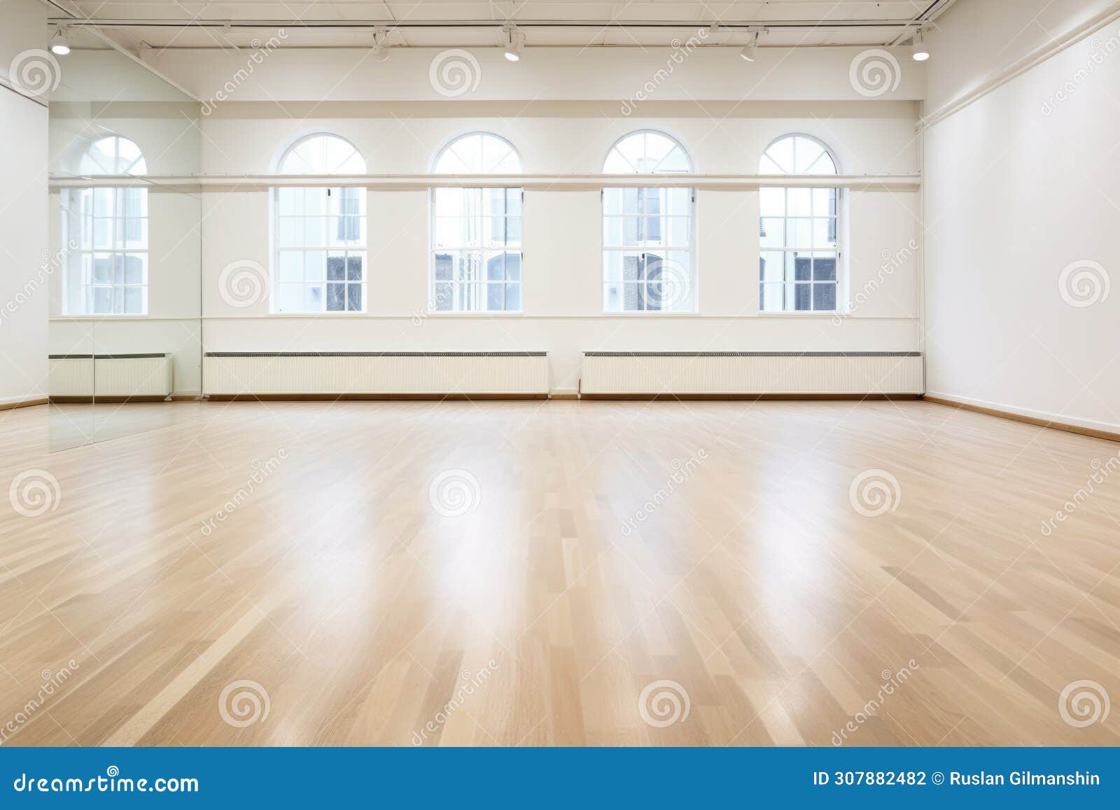 Modern Training Dance Hall Interior Stock Photo - Image of class, barre ...