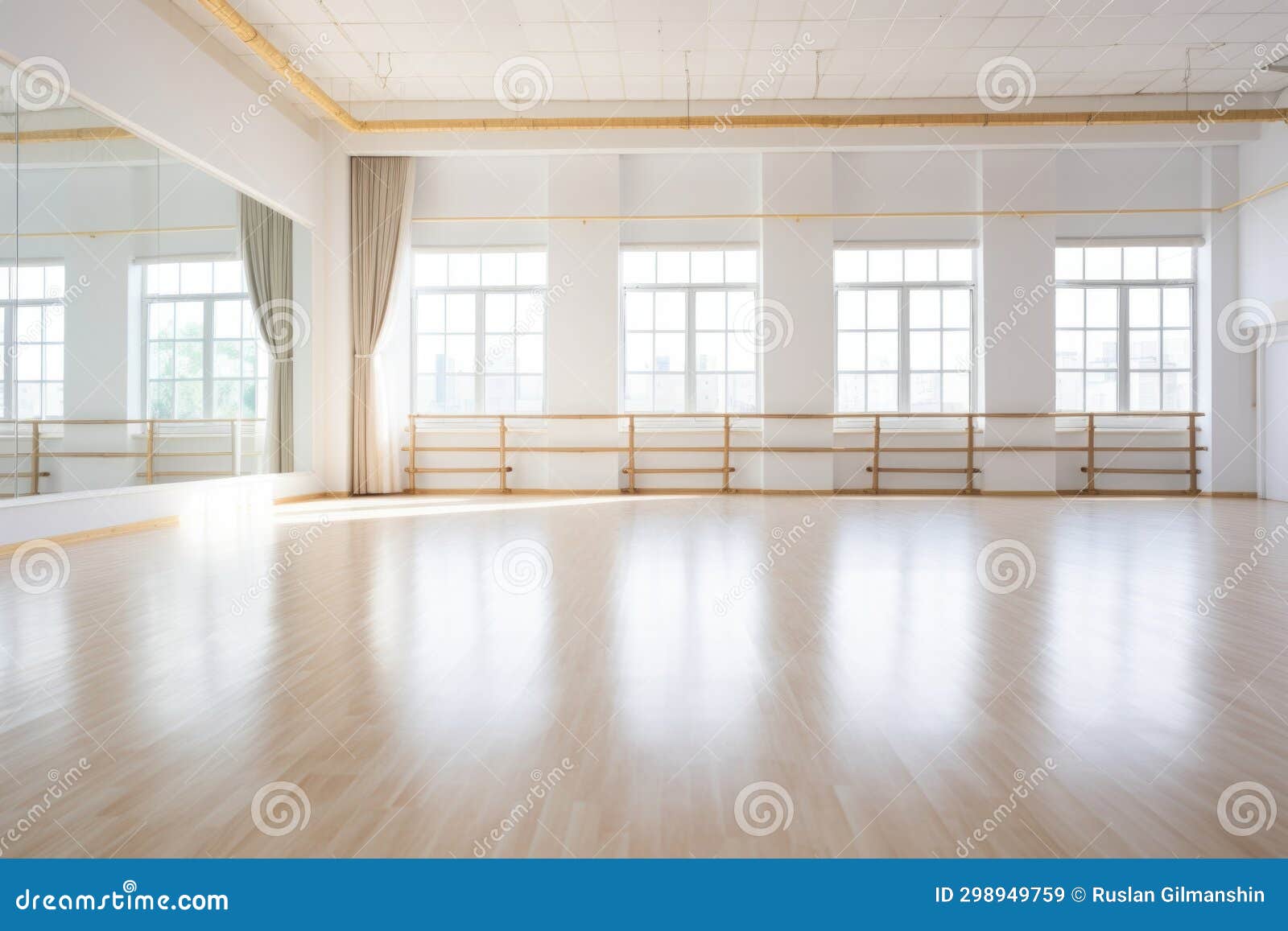 Modern Training Dance Hall Interior Stock Illustration - Illustration ...