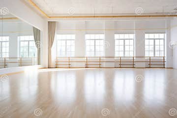 Modern Training Dance Hall Interior Stock Image - Image of center ...