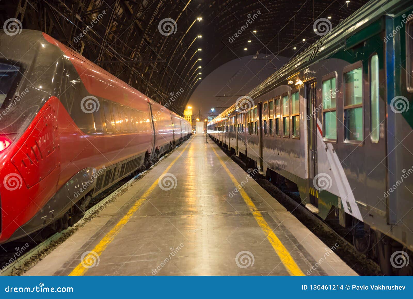 Modern Trains on Train Station Stock Photo - Image of milano ...