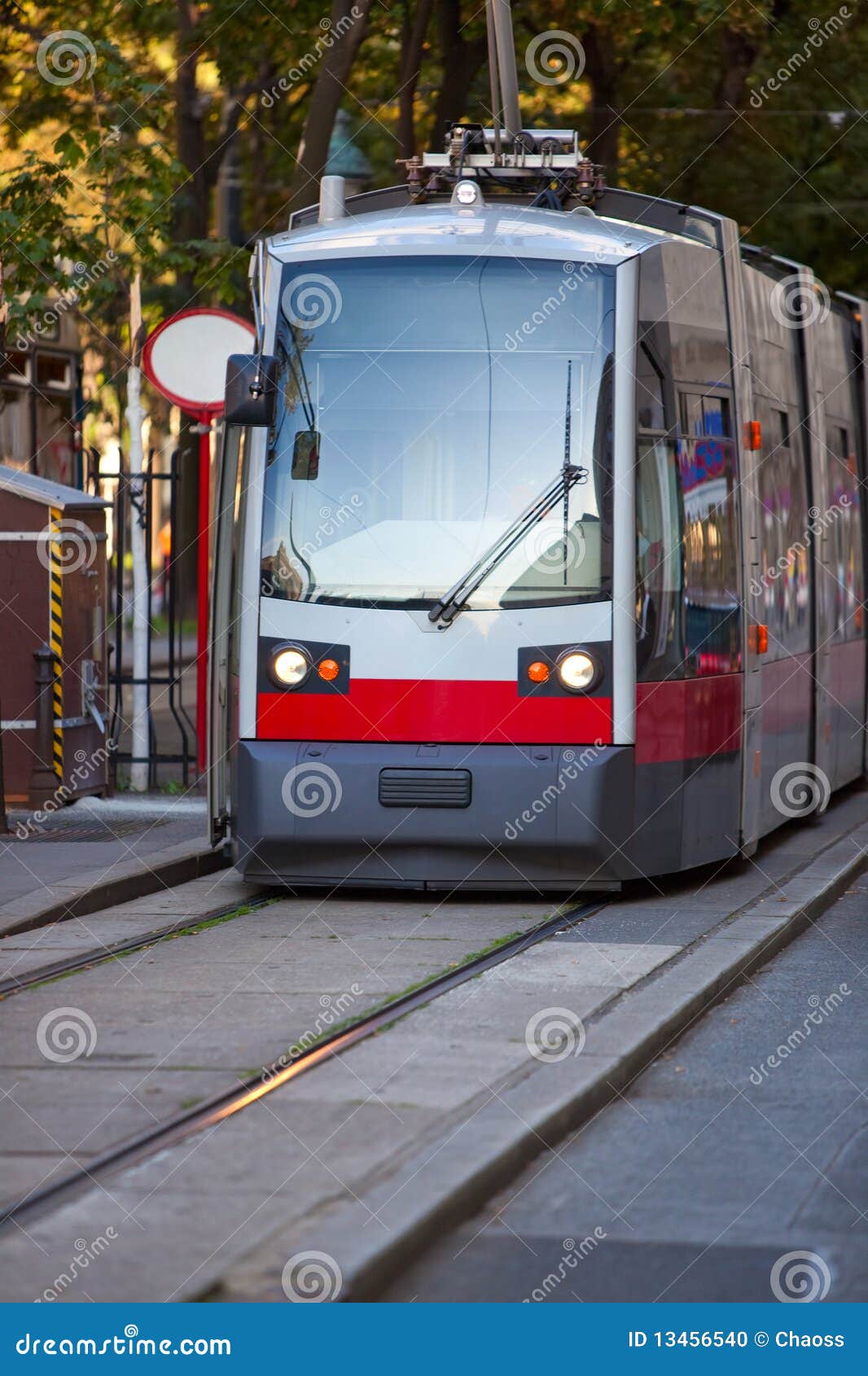Modern tram stock photo. Image of railroad, tram, front - 13456540