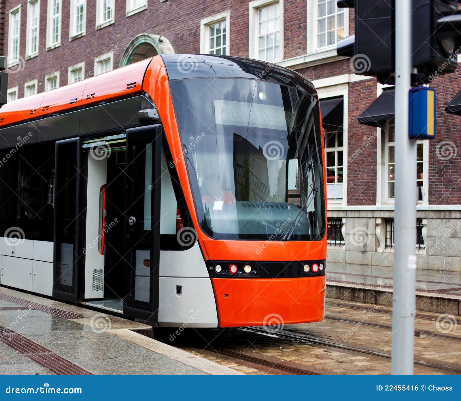 Modern tram stock photo. Image of vehicle, city, norway - 22455416
