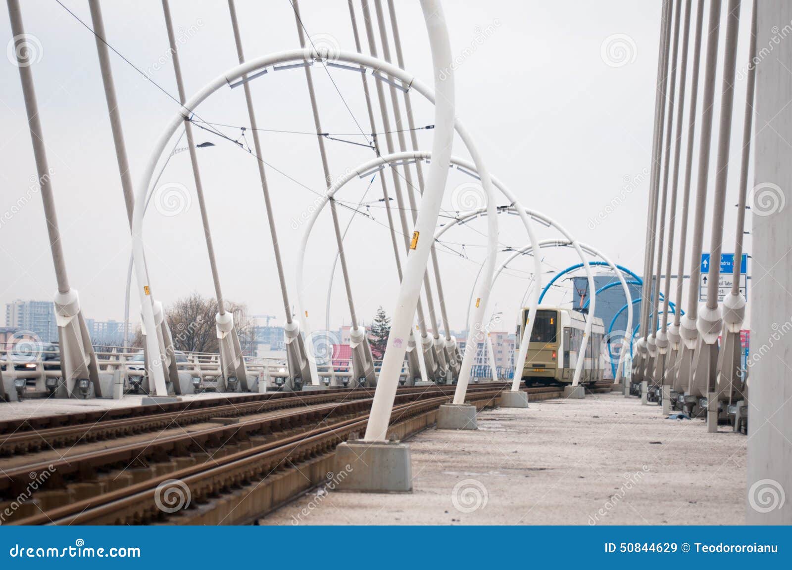 Modern tram infrastructure editorial stock image. Image of cable - 50844629