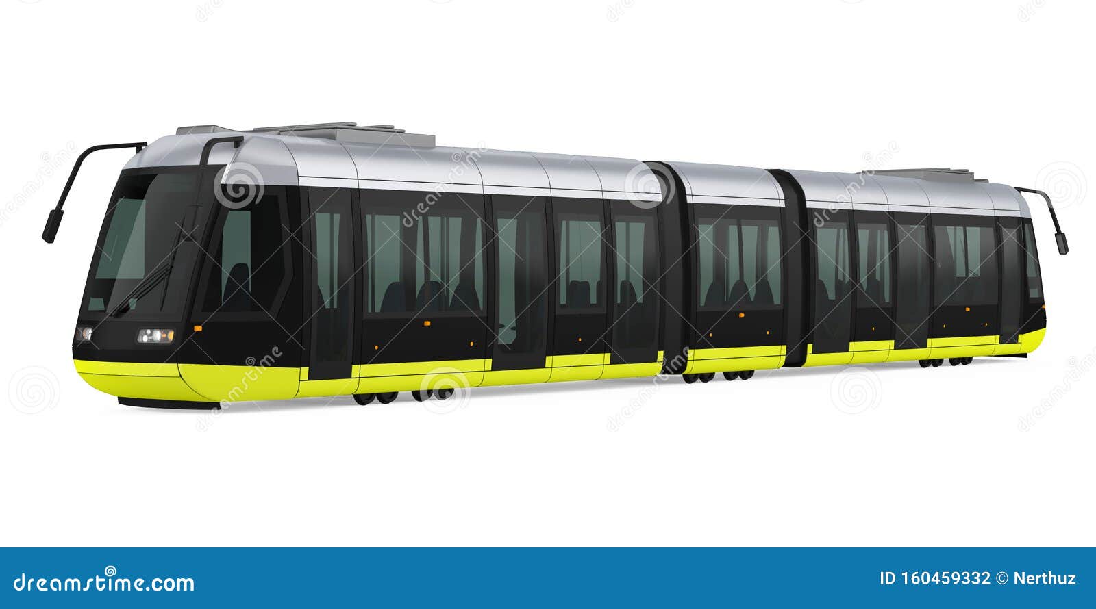 Modern Tram Isolated stock illustration. Illustration of transportation ...