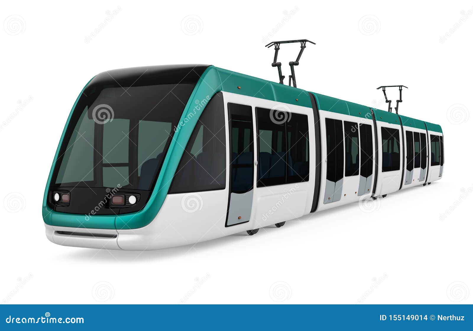 Modern Tram Isolated stock illustration. Illustration of background ...