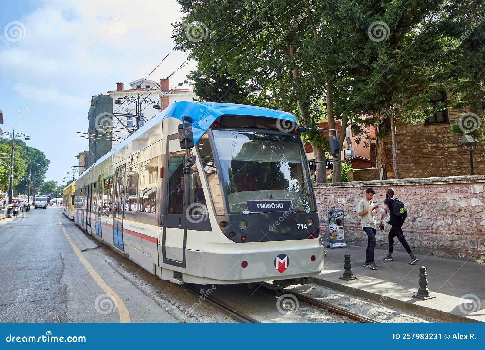 Modern tram in Istanbul editorial photo. Image of road - 257983231