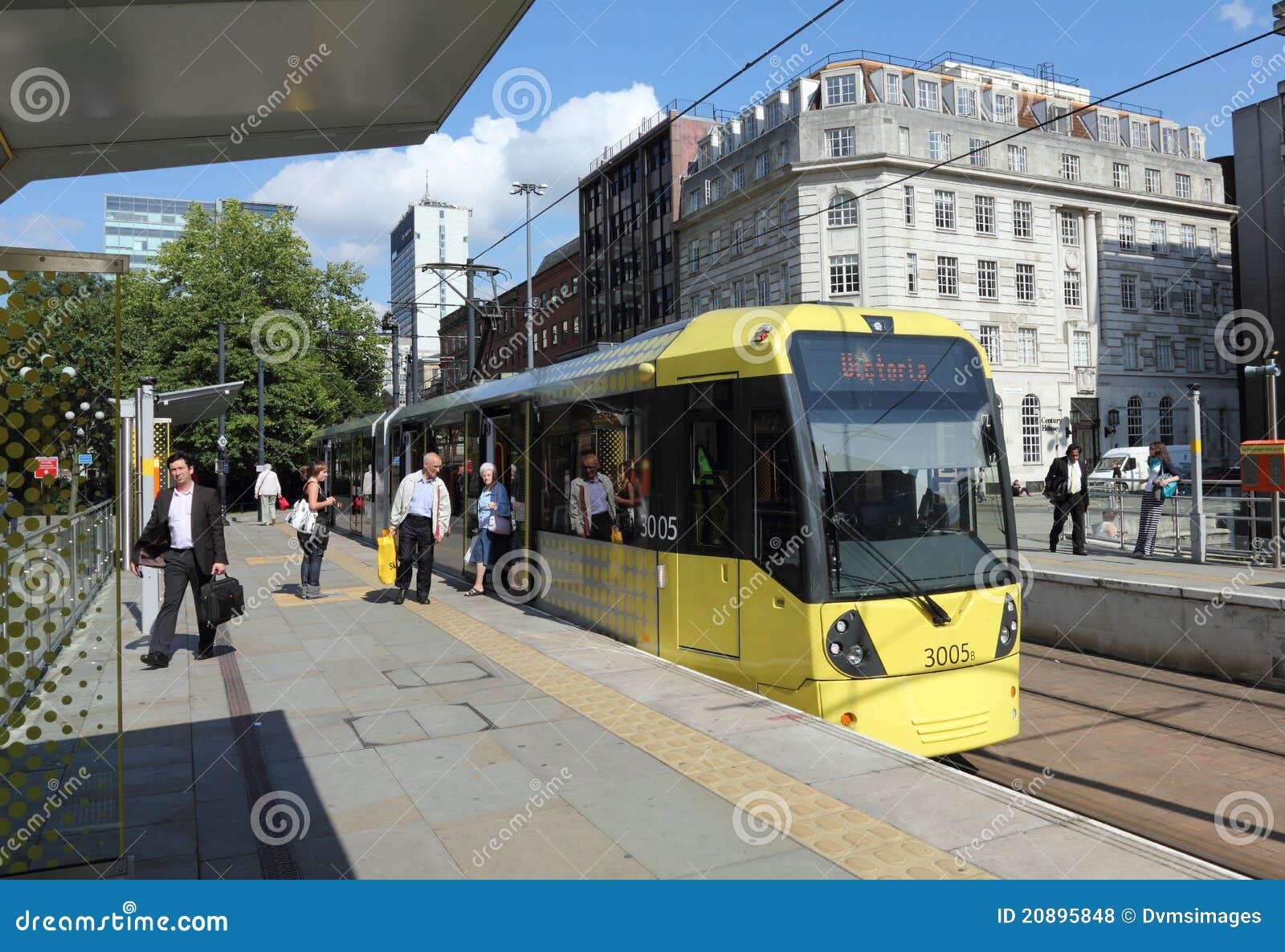 Modern Tram in Manchester editorial stock photo. Image of urban - 20895848