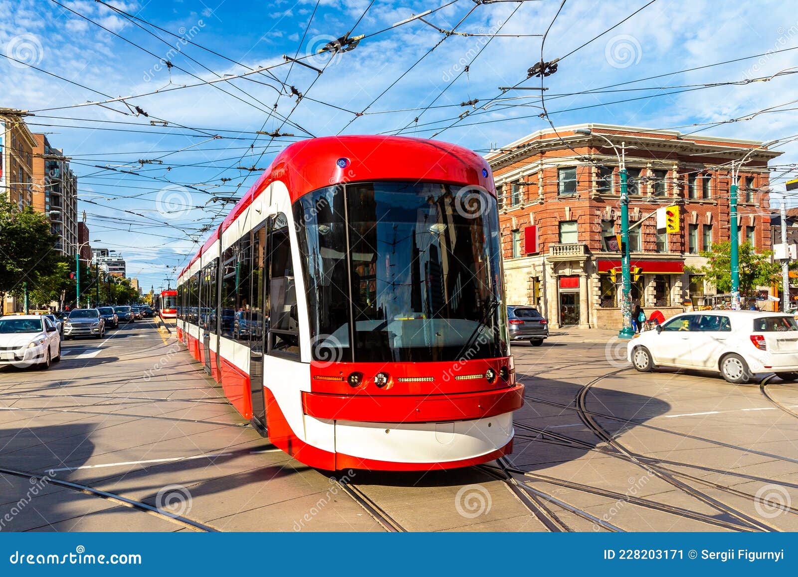 Modern tram in Toronto editorial photo. Image of bright - 228203171