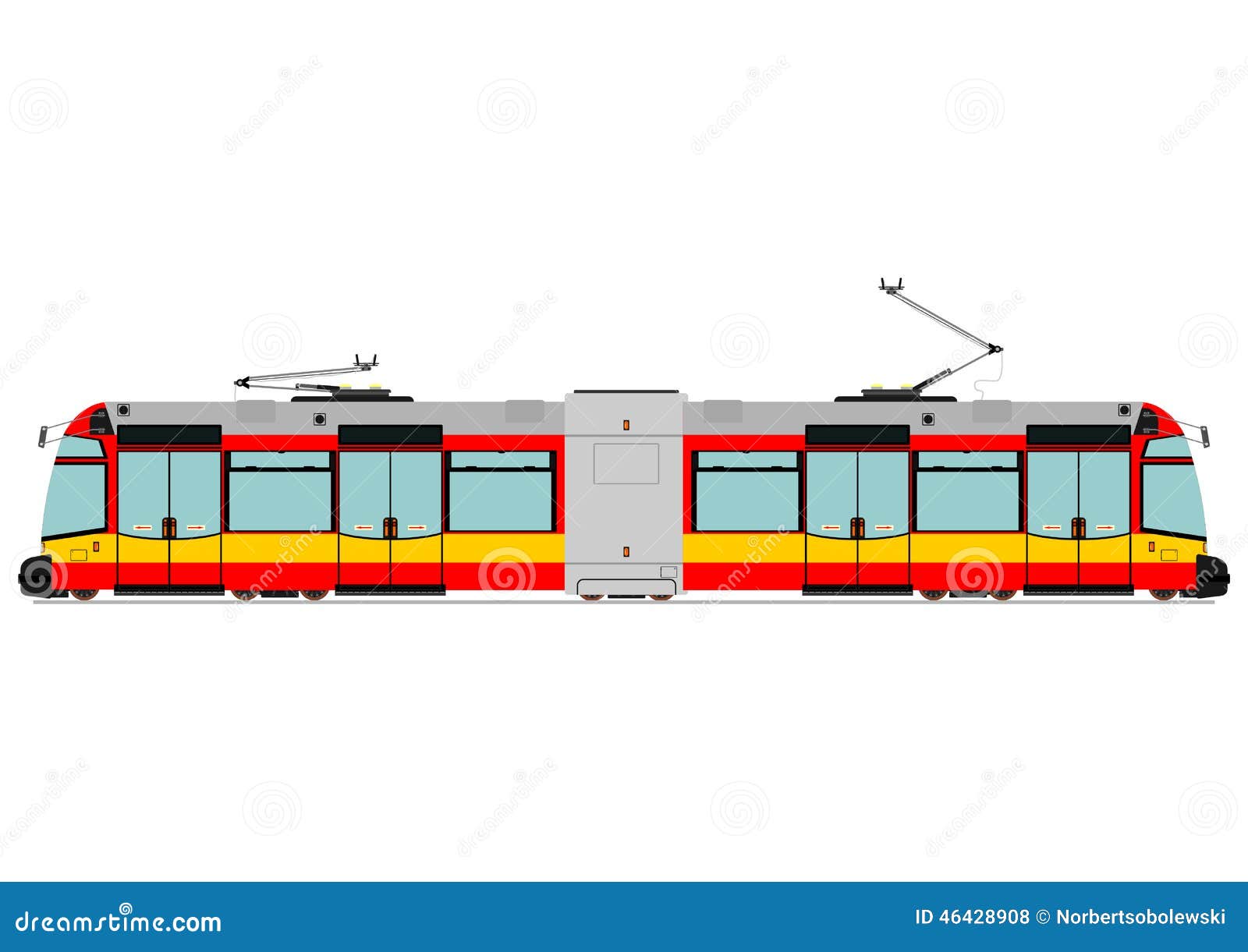 Modern Tram Arriving At Public Transportation Stop Icon Vector ...