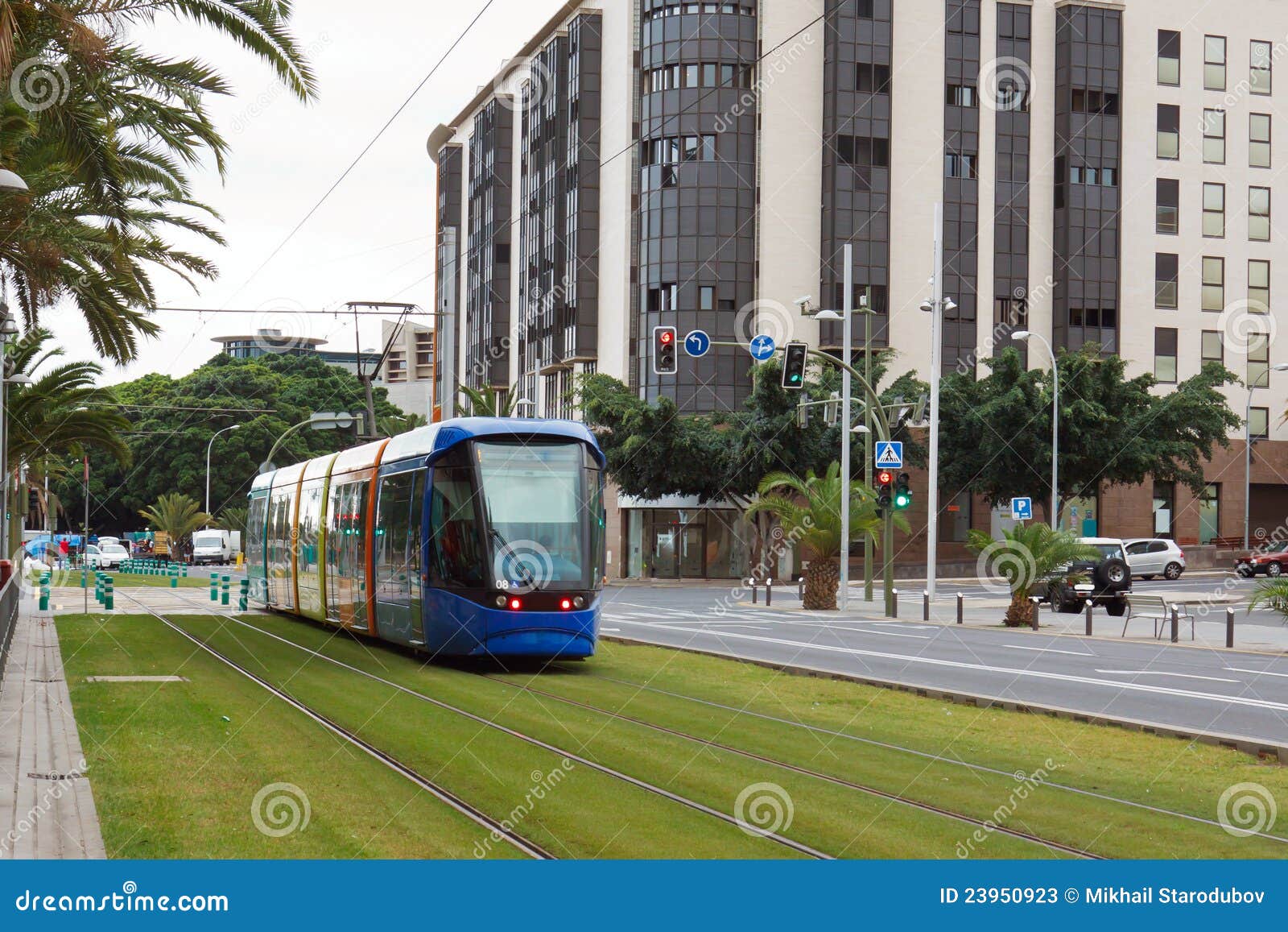 Modern Trams in the Streets Stock Image - Image of railroad, public ...