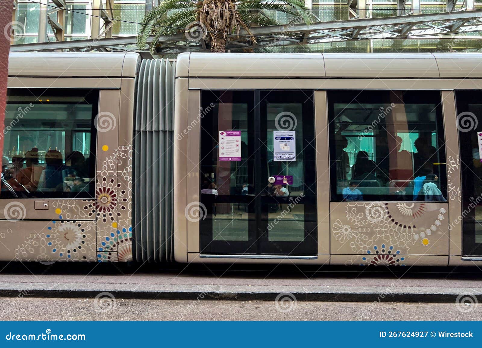 A Modern Tramway Passing on the Road in Rabat Editorial Photography ...