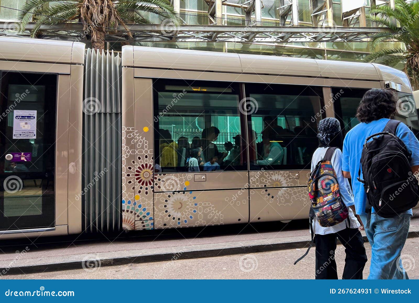 A Modern Tramway Passing on the Road in Rabat Editorial Photo - Image ...