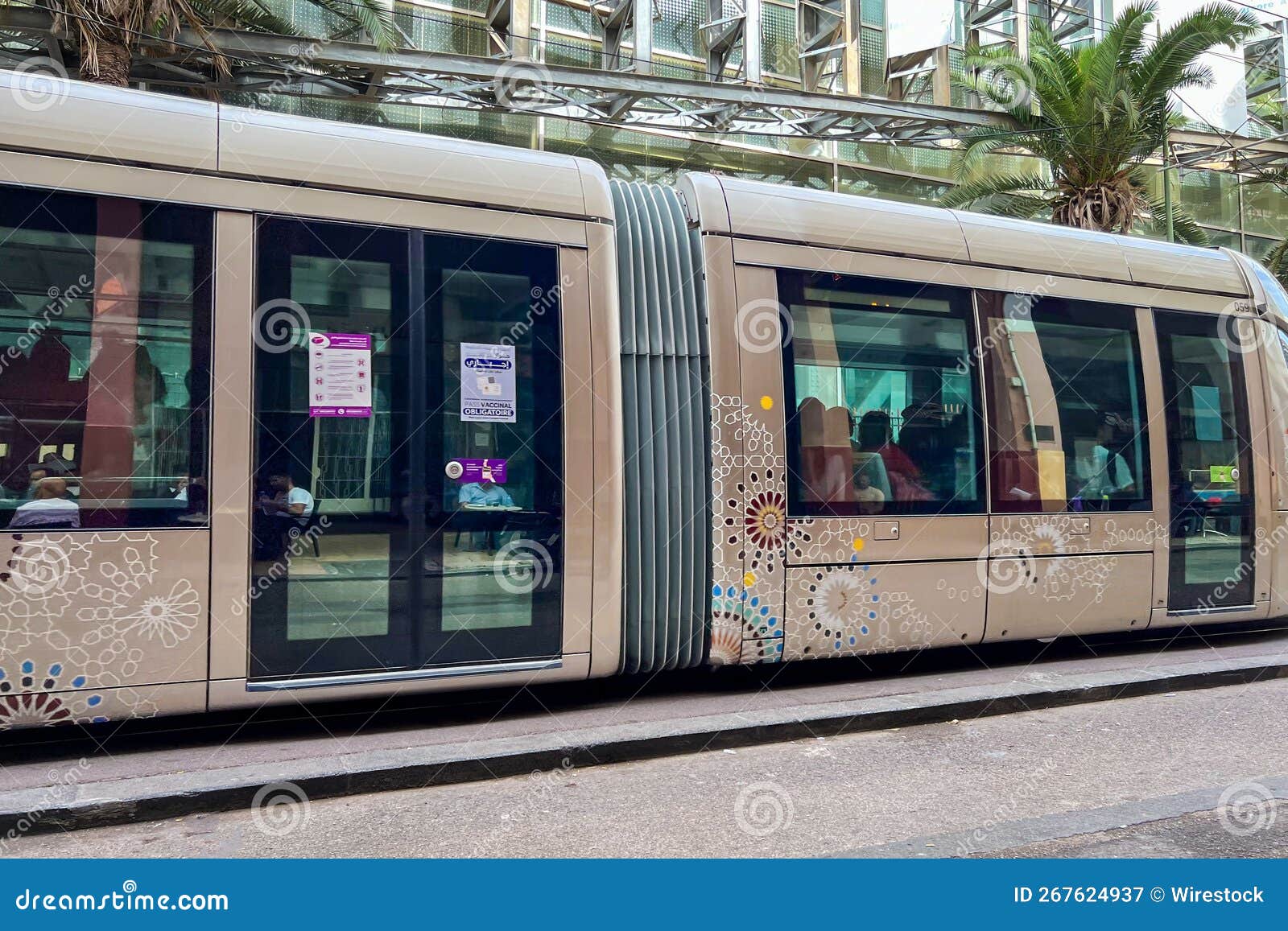A Modern Tramway Passing on the Road in Rabat Editorial Photography ...