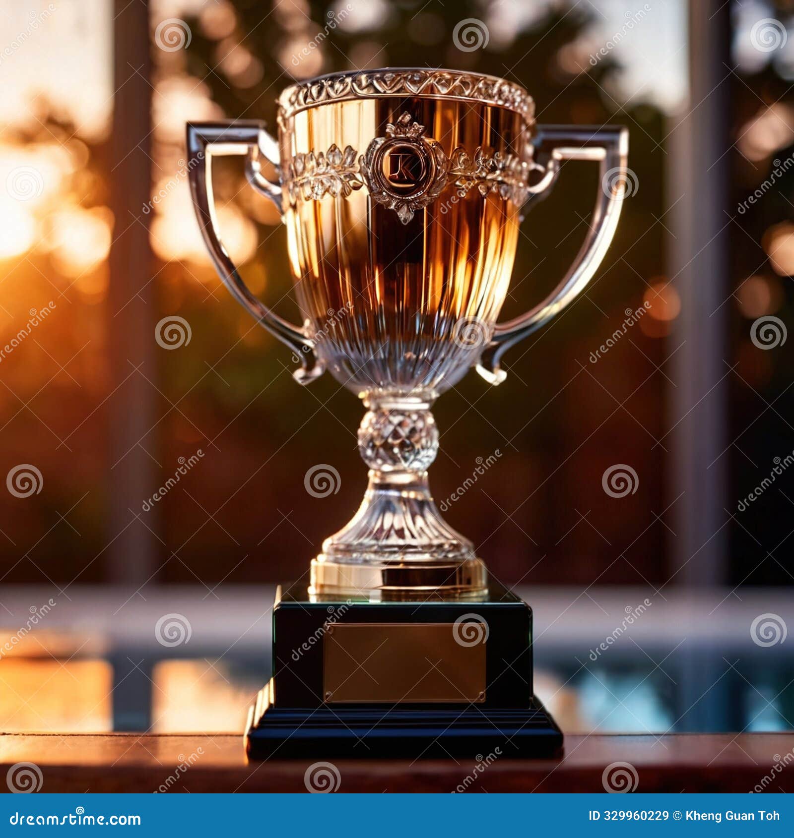 Modern Translucent Trophy Made of Glass Crystal Stock Illustration ...
