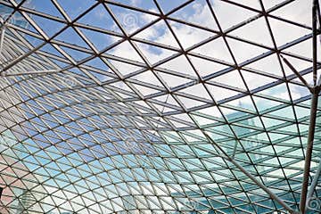 Modern Transparent Glass Ceiling Stock Photo - Image of reflection ...