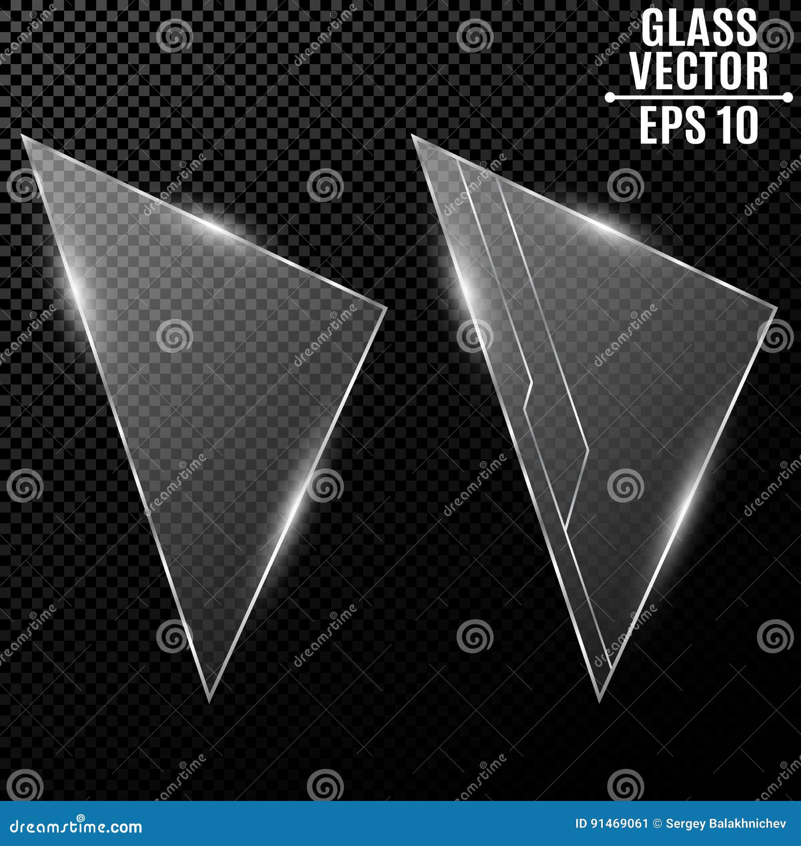 Triangular Glass Award On Transparent Background Vector Illustration ...